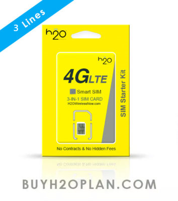 3 SIM Cards each with the $50 Plan for Only $1005 - SAVE $50 | H2O ...